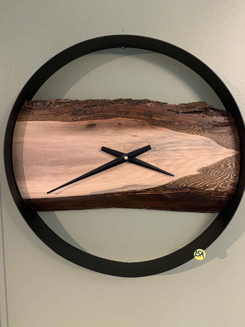 16" Live Edge Black Walnut Wall Clock - Etsy