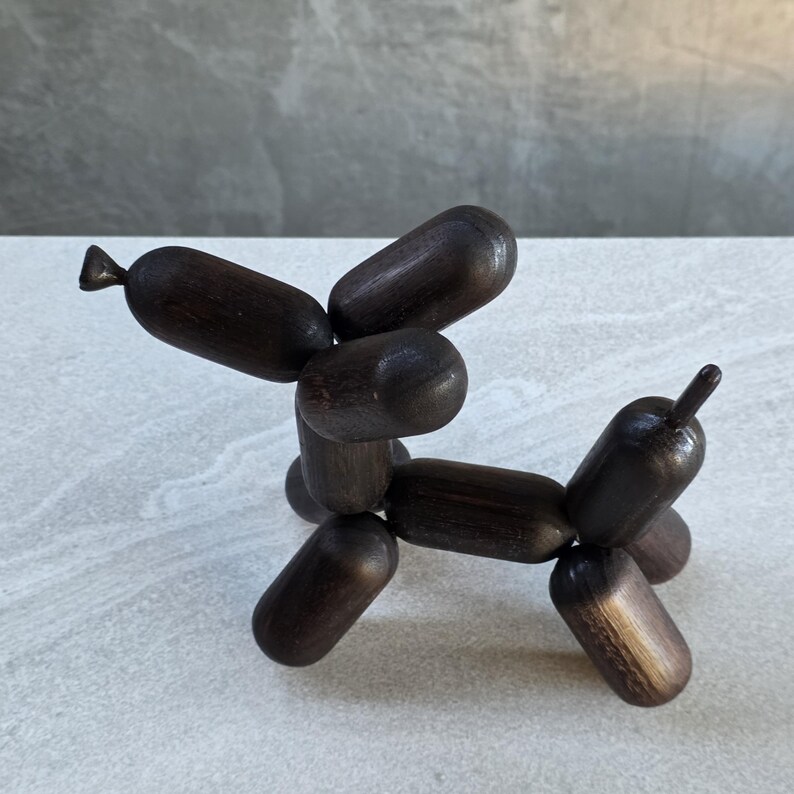 Hand-turned Wooden Balloon Dog Sculpture | Tasmanian Oak With Yakisugi ...