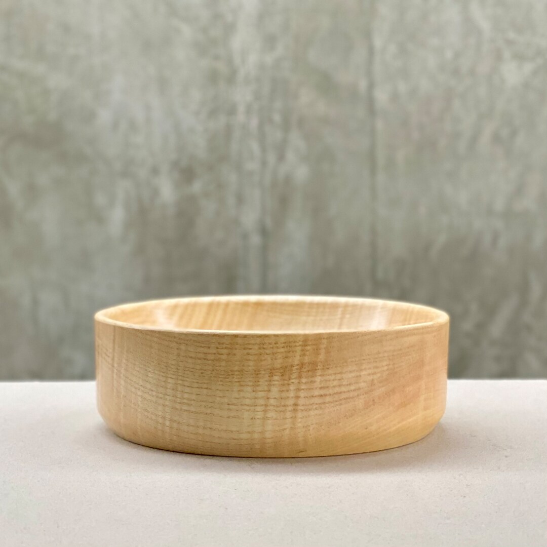 18cm Claret Ash Handmade Turned Wood Bowl With Fiddleback Figuring ...
