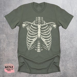 Skeleton Rib Vintage Graphic T-shirt, Rib Cage Shirt, Retro Skeleton ...