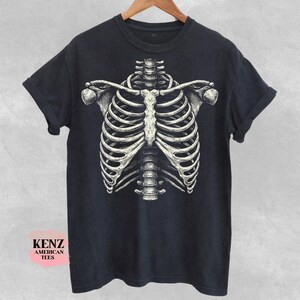 Skeleton Rib Vintage Graphic T-shirt, Rib Cage Shirt, Retro Skeleton ...