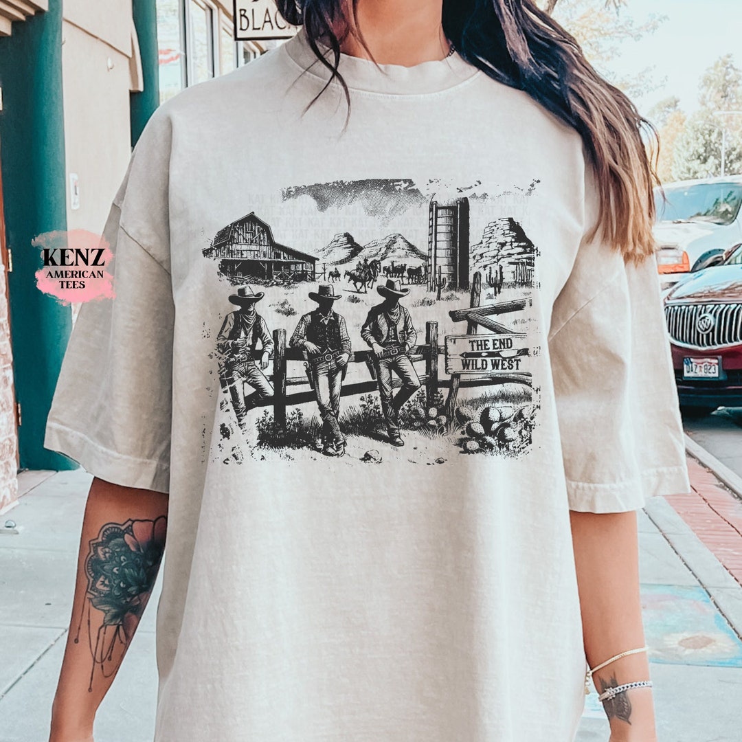 Western Cowboy Vintage T-shirt, Retro Cowboys Graphic Shirt, Vintage ...