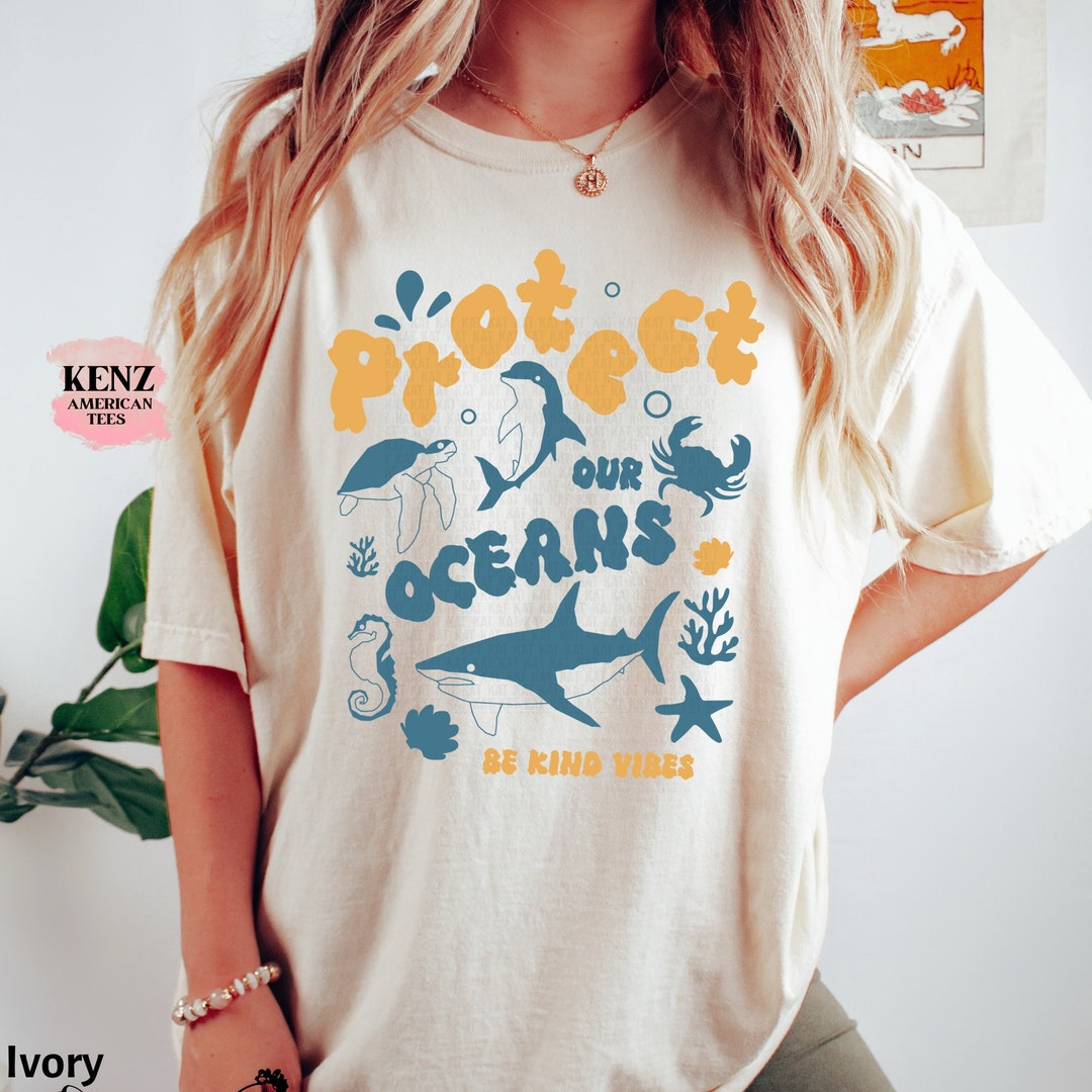 Protect Our Oceans 90s Tattoo Sea Animal Tshirt, Retro Ocean Nature ...