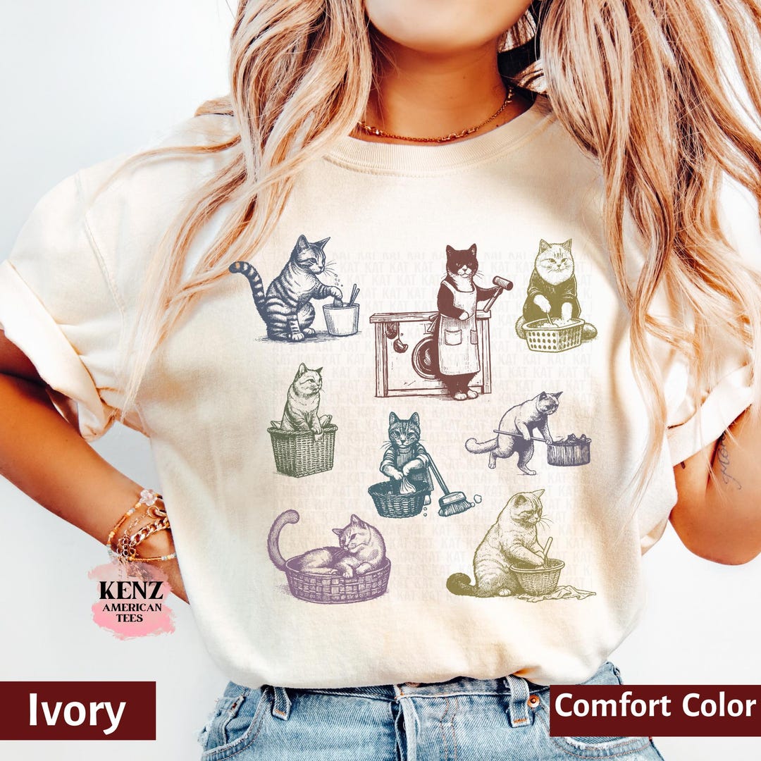 Cat 90s Tattoo Vintage Tshirt, Retro Kitten Cute Shirt, Cat Lovers Gift ...