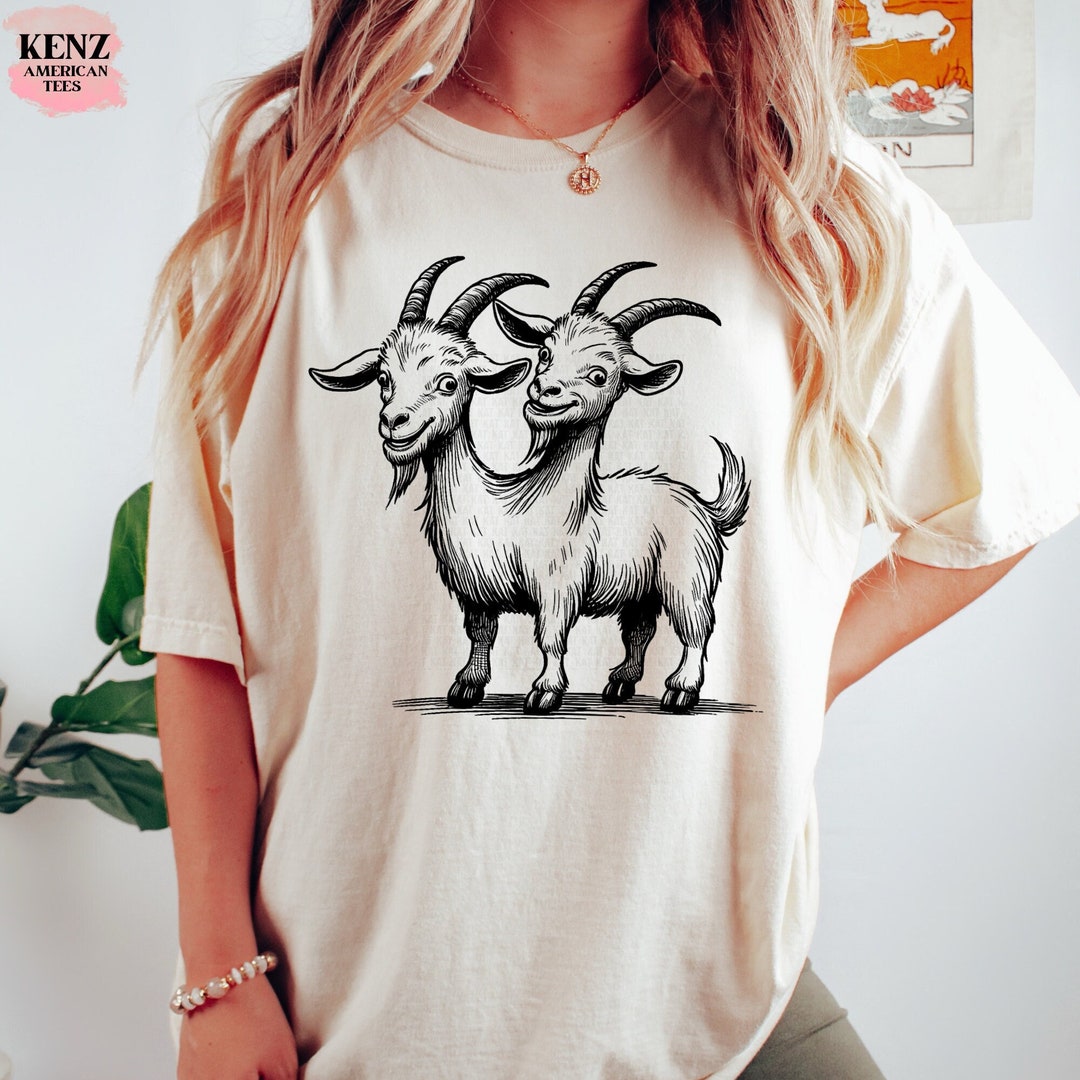 Two Headed Goat Shirt Cute Goat Shirts for Women Men Weird Oddities ...