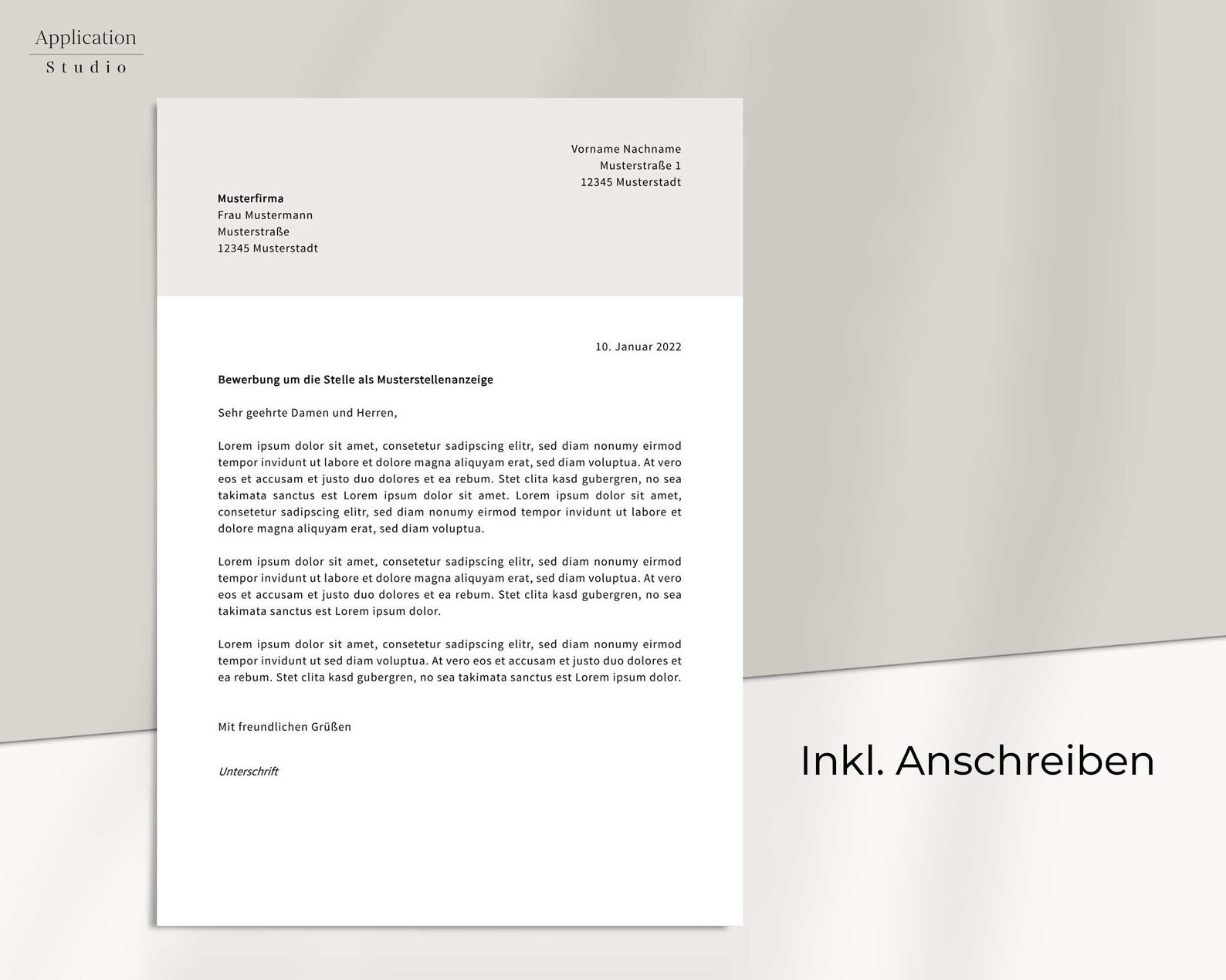 Application Template German Modern CV Beige 2025 - Microsoft Word With ...