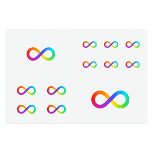 Neurodiversity Rainbow Infinity Sticker Sheets - Etsy