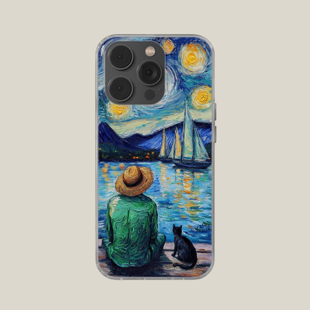 Vincent Van Gogh Phone Case Iconic Art With Cat Cover Fits iPhone 16 ...