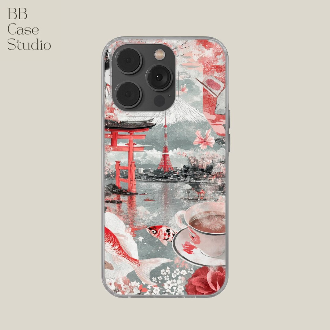 Japanese Style Collage Phone Case Cherry Blossoms Cover for iPhone 16e ...