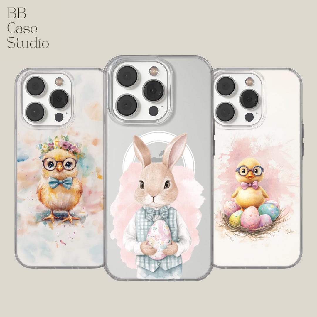Happy Easter Phone Case Clipart Animals Magsafe Cover Fits iPhone 16 ...