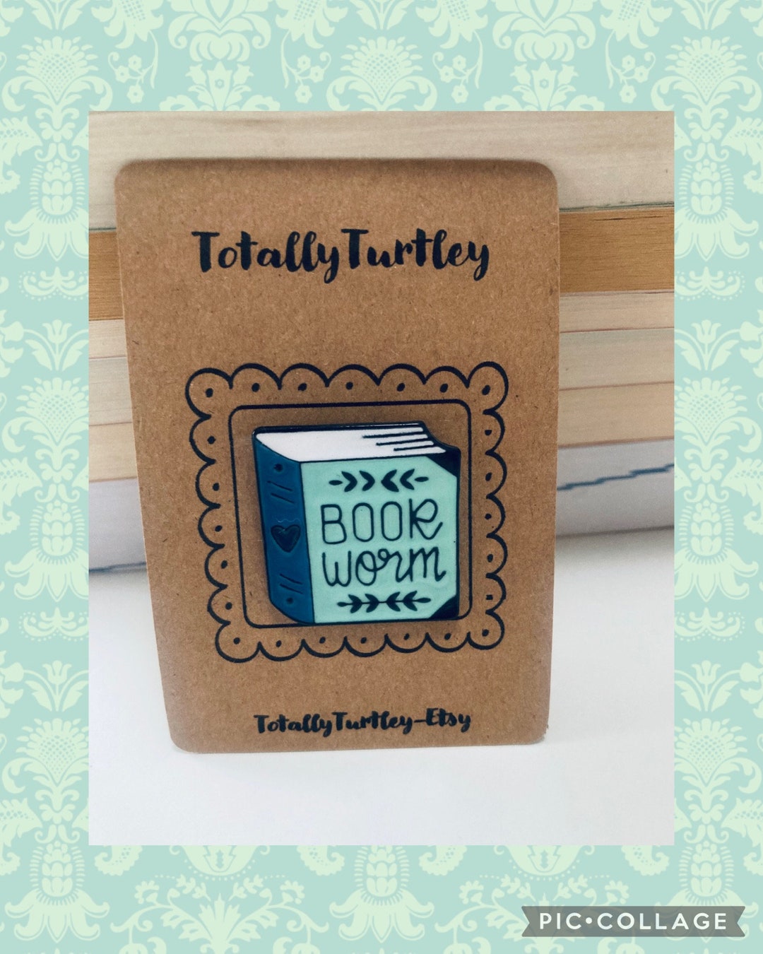 Book Worm Enamel Pin Badge - Etsy