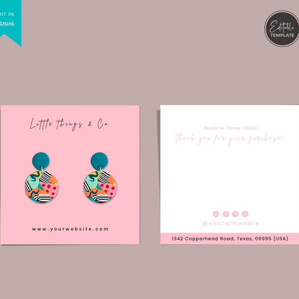Custom Earring Cards - Etsy