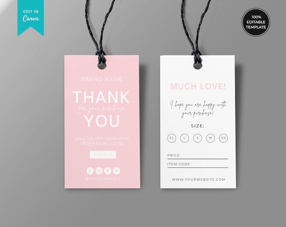 Editable Clothing Hang Tag Template Printable Clothing Tags | Etsy Canada