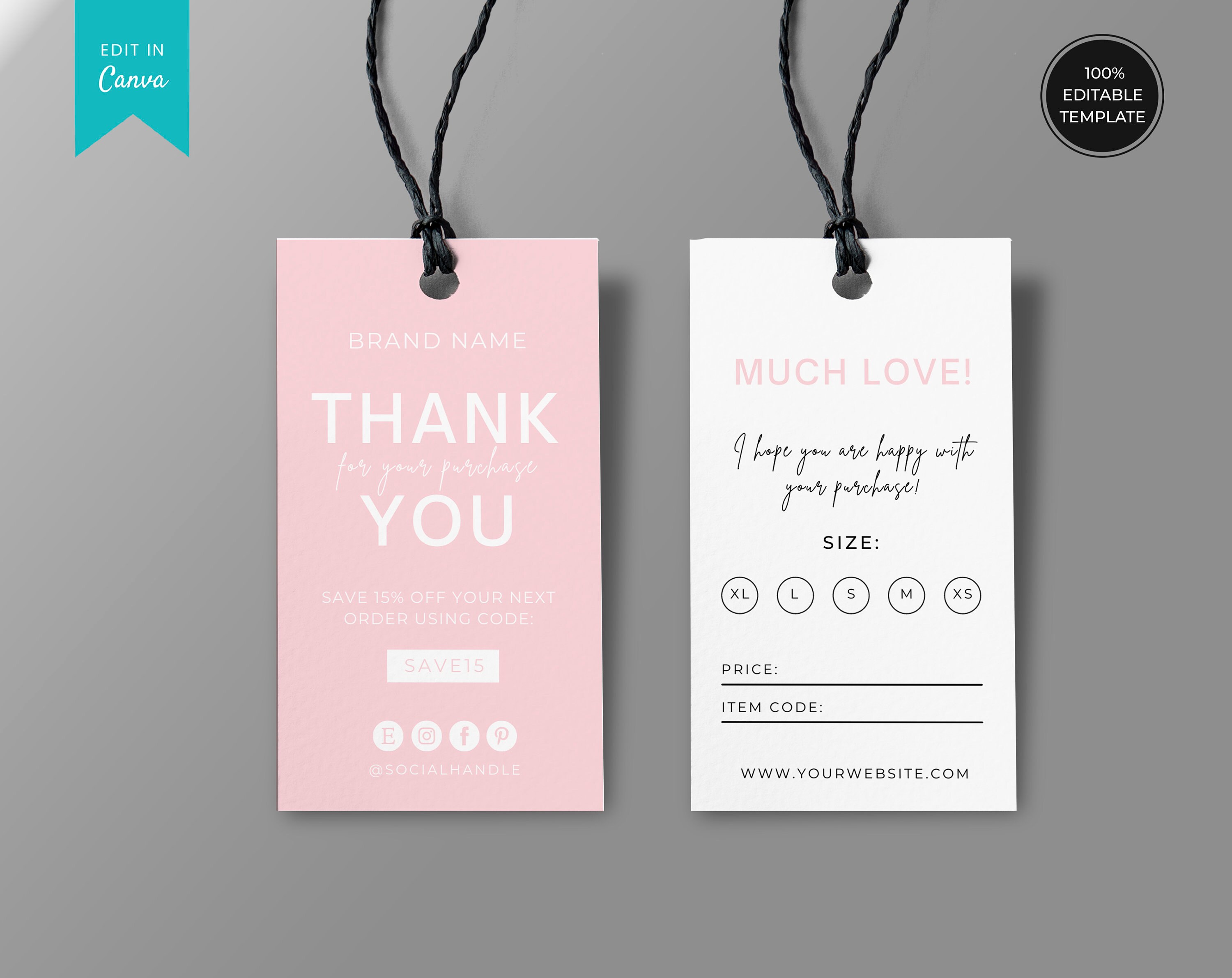 Editable Clothing Hang Tag Template Printable Clothing Tags - Etsy Canada