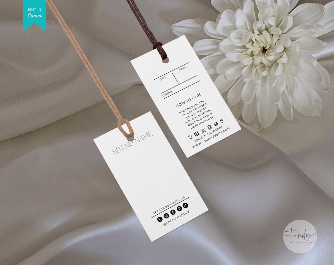 Editable Clothing Hang Tag Printable Custom Clothing Tags | Etsy Canada