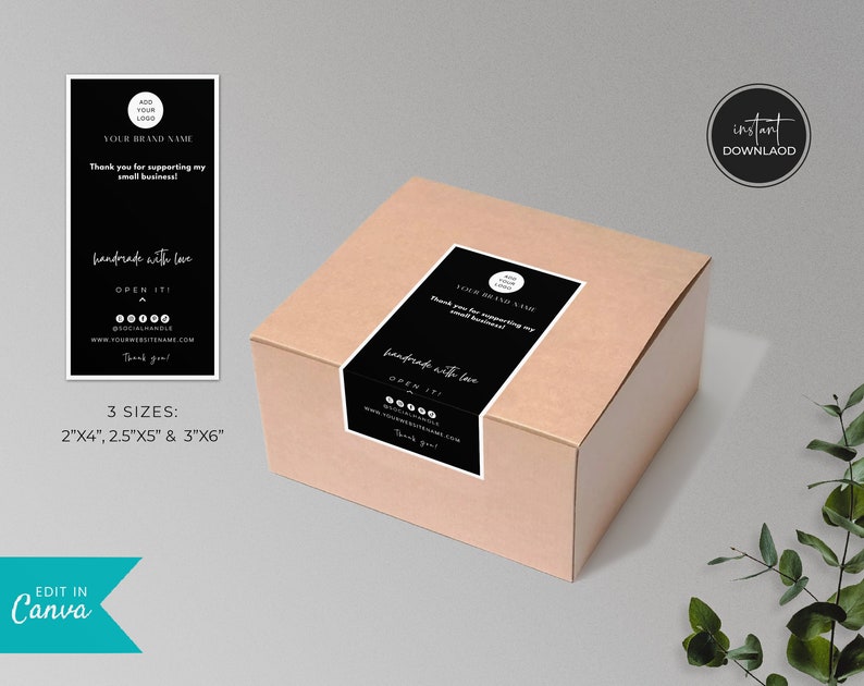 Editable Box Label Template Box Label Sticker Branded - Etsy