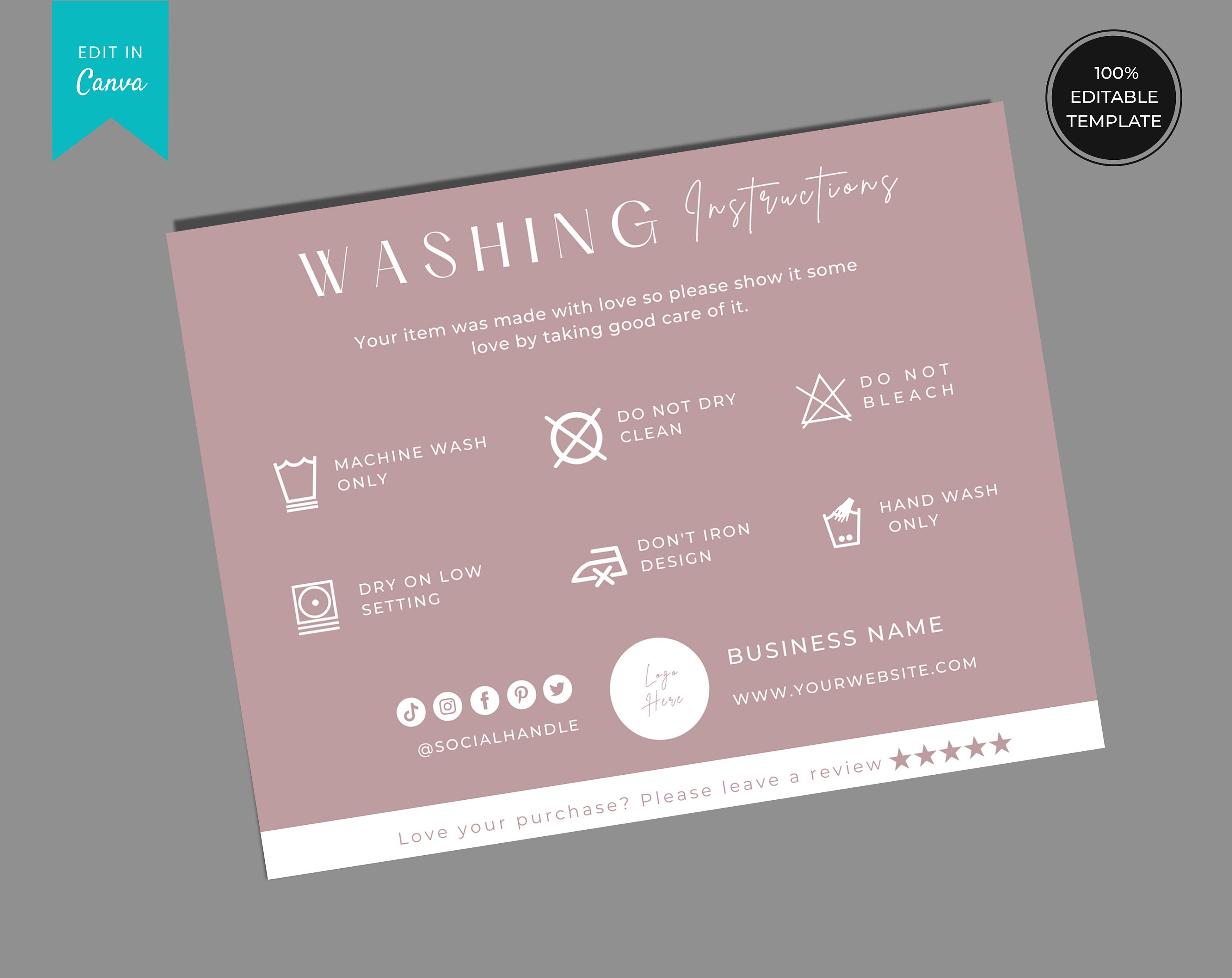 Instruction Card Design Template