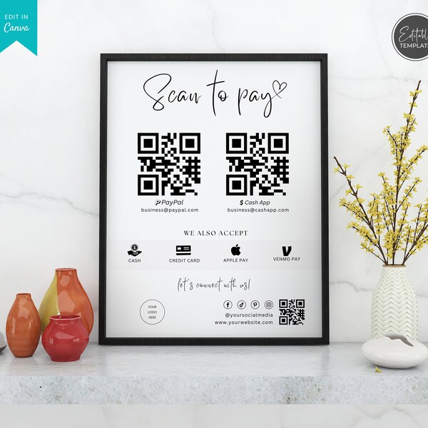 Payment Method Sign Template - Etsy
