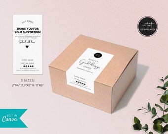Editable Package Label Template Custom Packaging Box Seal - Etsy
