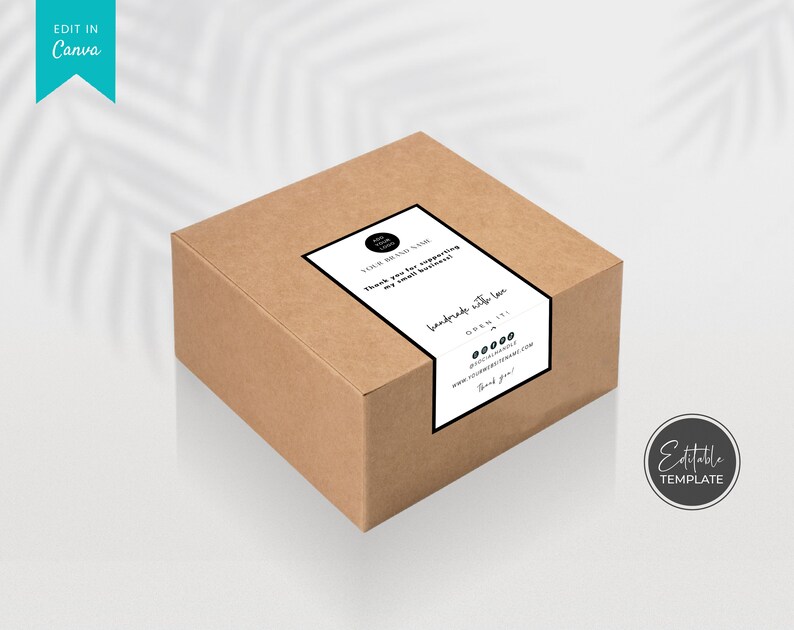 Editable Box Label Template Box Label Sticker Branded | Etsy