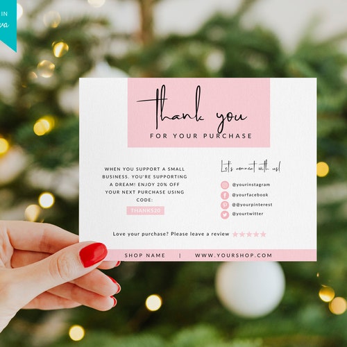ADD YOUR LOGO Printable Small Business Insert Card / Simple - Etsy