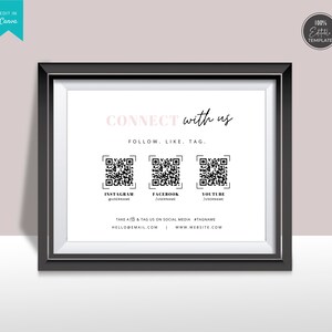 Social Media Sign Template DIY Follow Us on Social Media - Etsy