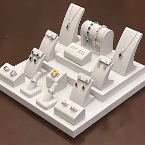 Deluxe Jewelry Display Luxury Jewelry Showcase Display Set Suede ...