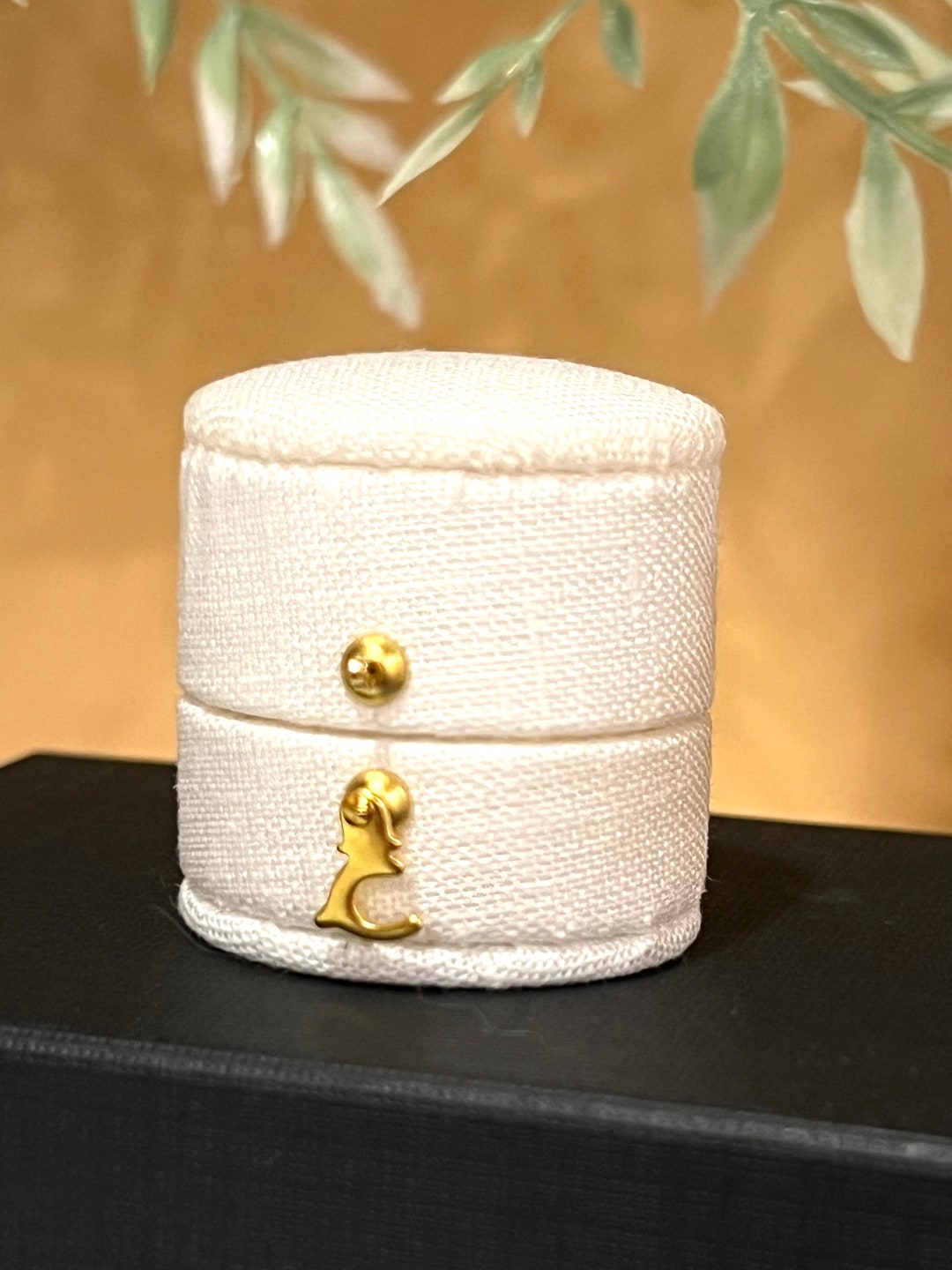 Antique Style Victorian Mini Oval Shape Ring Box LINNEN VELVET Jewelry ...