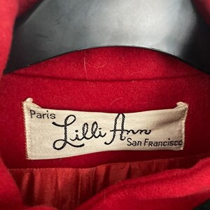 LILLI ANN Red Green Tartan Plaid Check Swing Coat 1960 60s Vintage ...