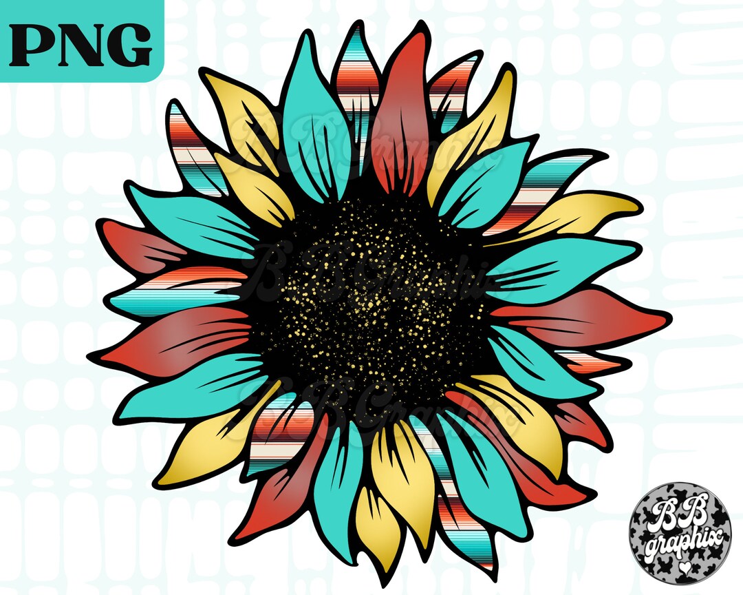 Serape Sunflower PNG, Sublimation Design, Serape Flower, Design ...