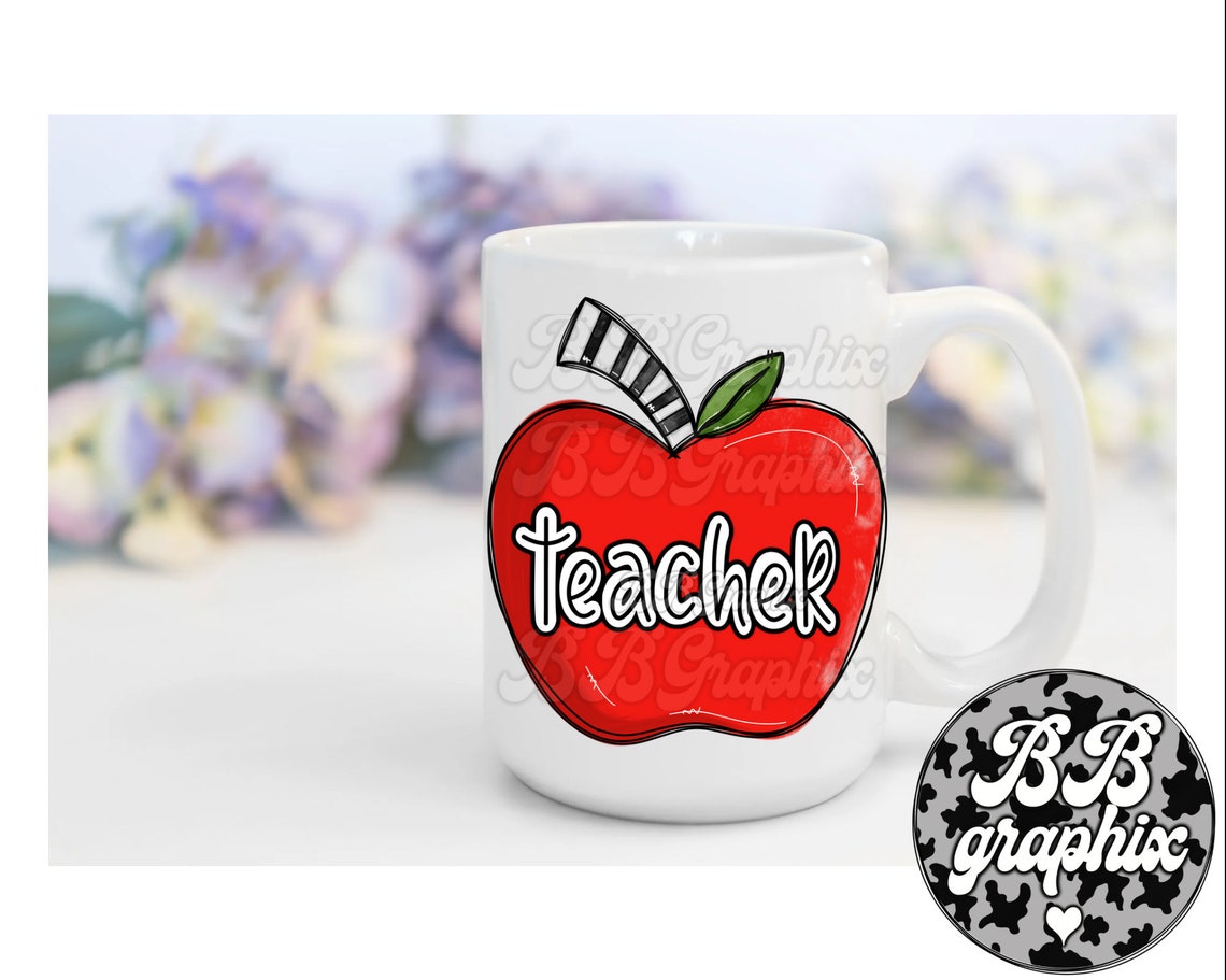 Teacher Apple PNG Teach Png Teacher Design Sublimation Png - Etsy