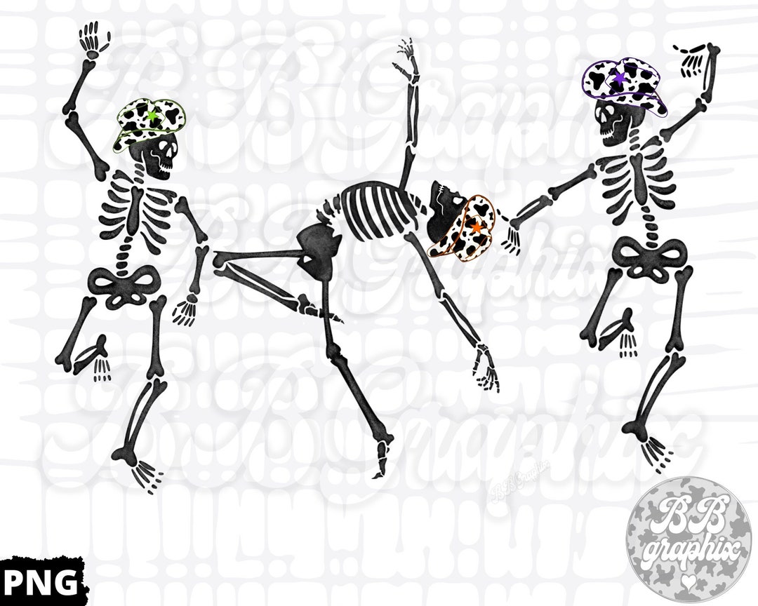 Dancing Cowboy Skeletons PNG, Halloween Skeleton Design, Halloween ...