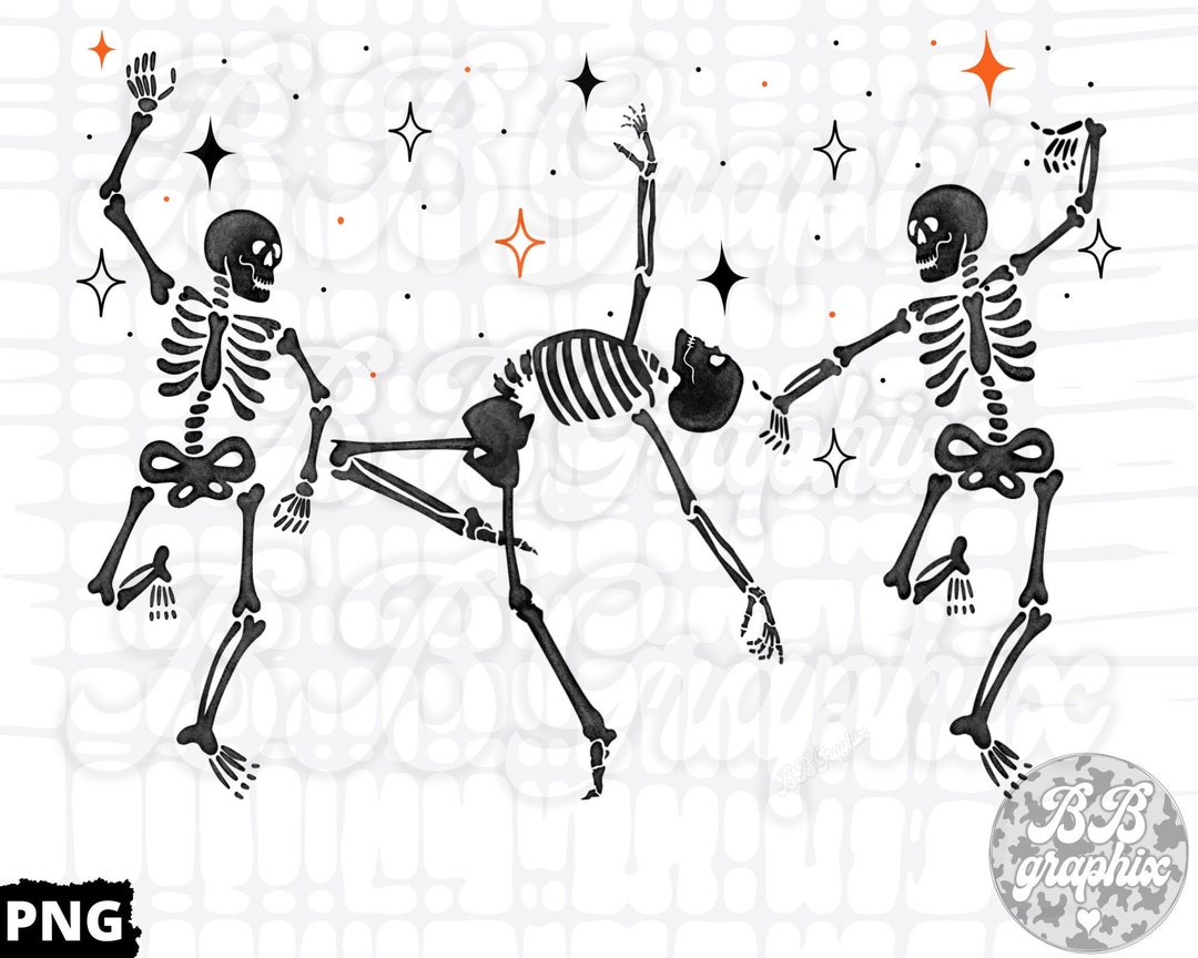 Dancing Skeletons PNG, Halloween Skeleton Design, Halloween Sublimation ...