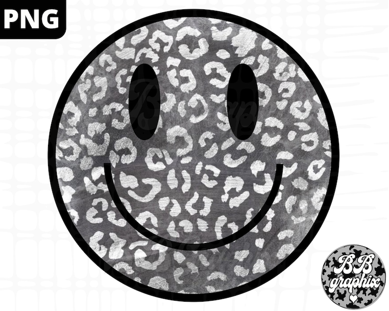 Leopard Smiley Face PNG Cheetah Smiley Design Smiley PNG - Etsy