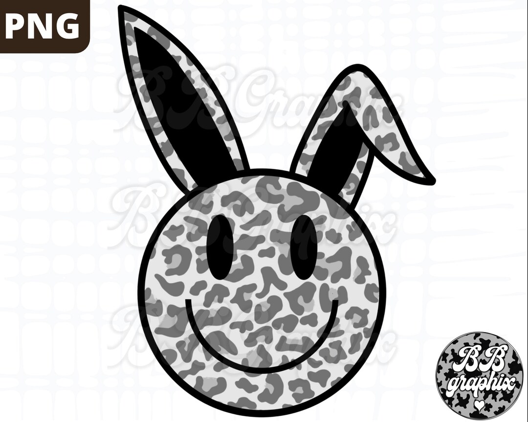 Retro Easter Bunny PNG, Bunny Smiley Face Sublimation, Smiling Bunny ...