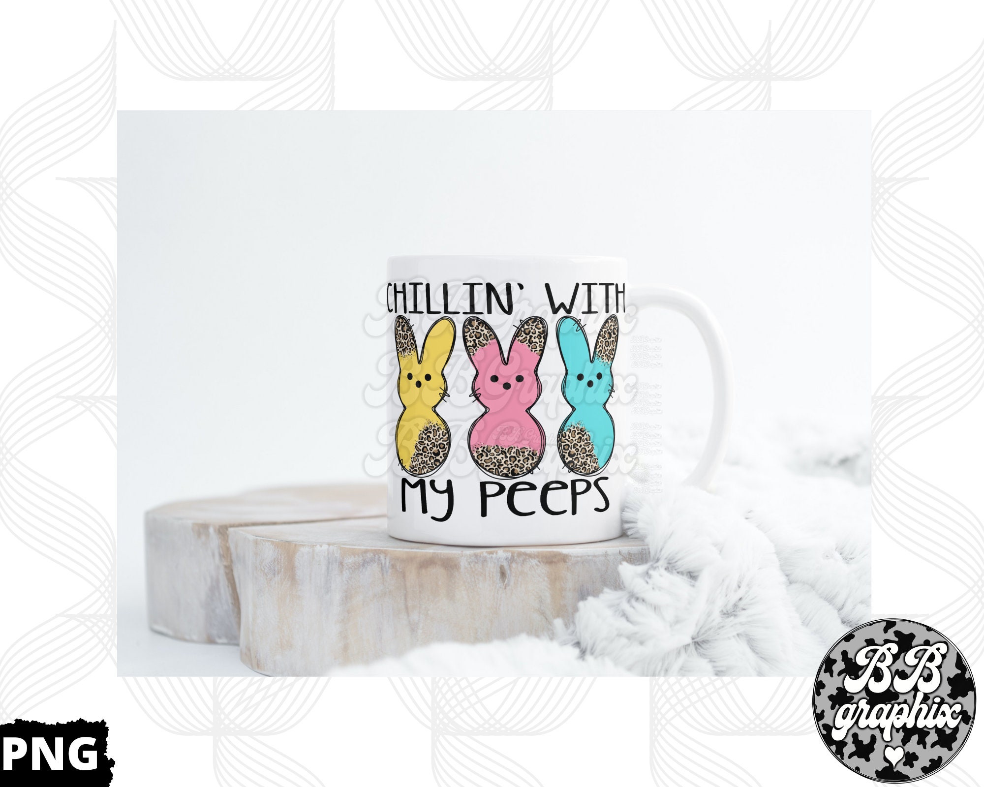 Chilling With My Peeps Png, Leopaard Easter Bunnies Png, Add Name ...