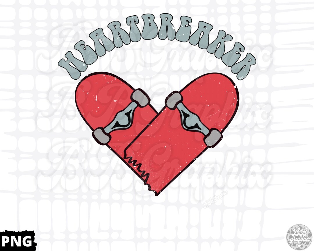 Heartbreaker PNG, Boy Valentines Design, Retro Vday Sublimation File ...