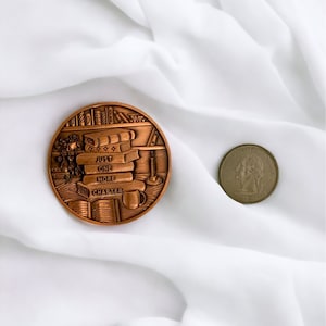 One More Chapter Go to Bed Decision Coin Bookish Gift Copper Silver ...