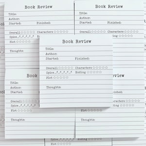 Book Review Sticky Notepad: Bookworm Reading Journal (3x3) - Etsy