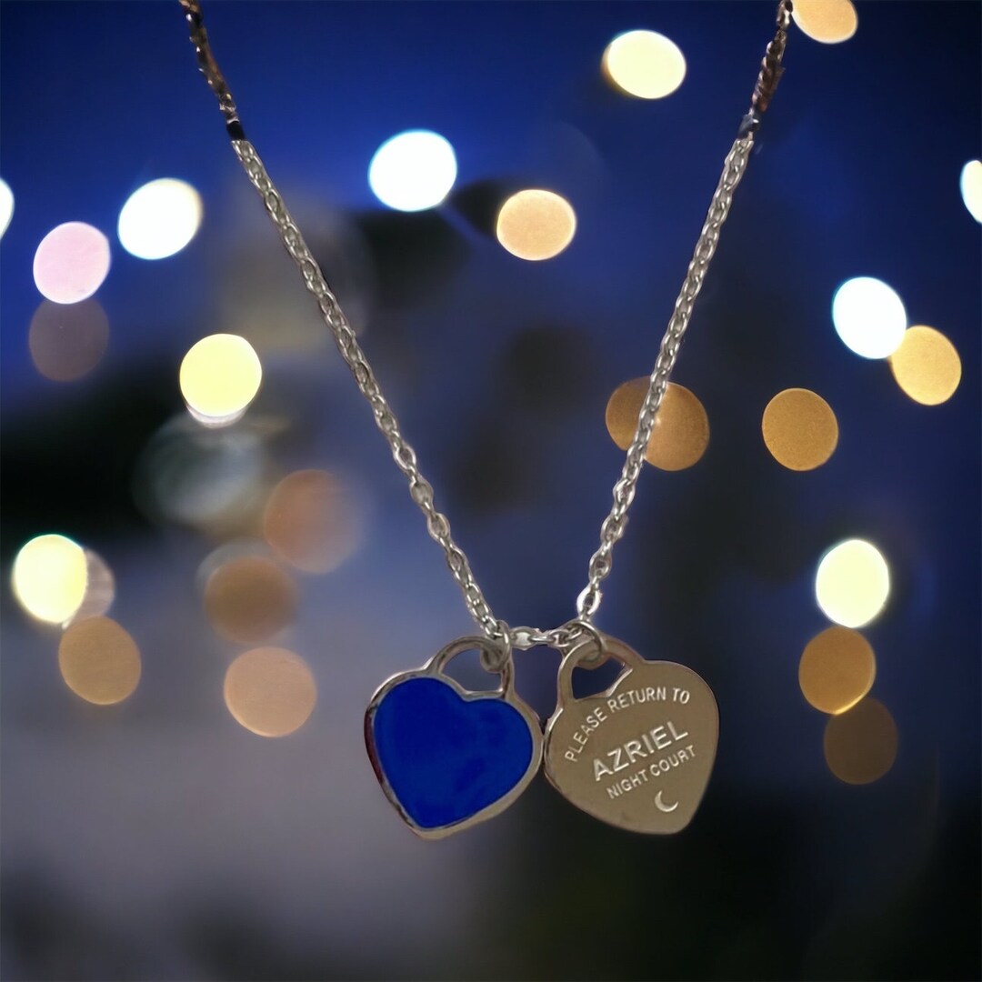 Azriel Double Heart Pendant Necklace Shadowsinger of the Night Court ...