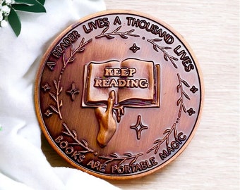 Go to Bed or One More Chapter Coin - Etsy