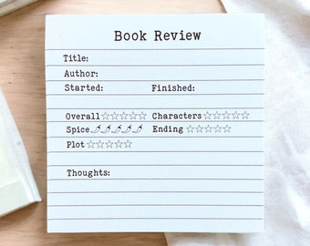 Book Review Notepad 5x8 Reading Notepad Black and White Journal Pages ...