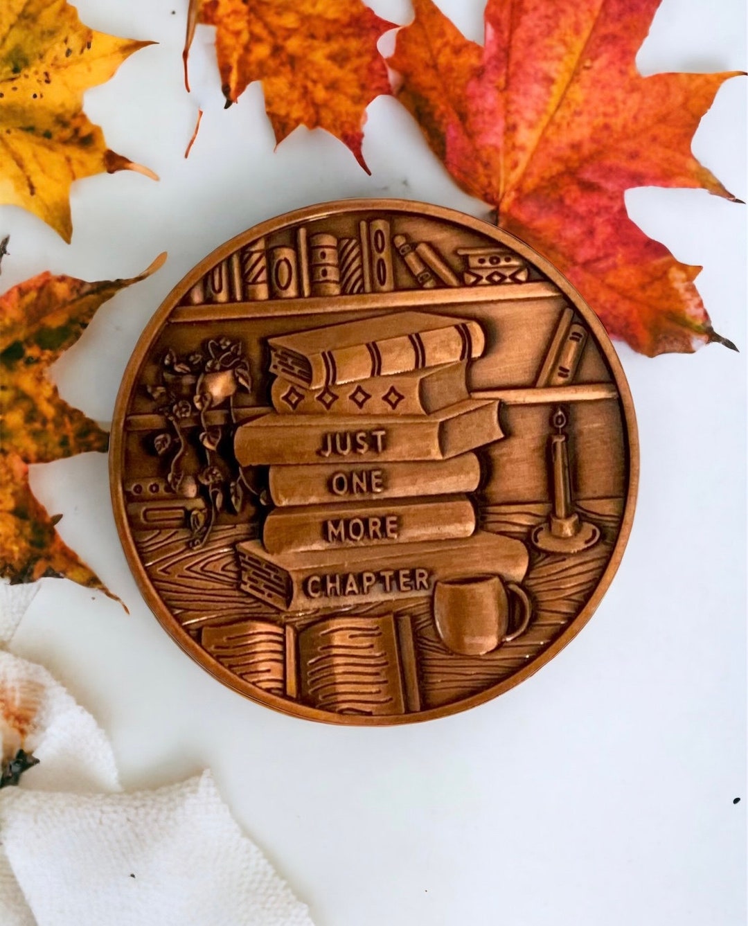 One More Chapter Go to Bed Decision Coin Bookish Gift Copper Silver ...
