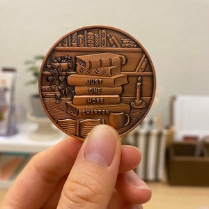 One More Chapter Go to Bed Decision Coin Bookish Gift Copper Silver ...