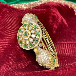 Rare Find Sabyasachi Inspired Openable Moissanite Kundan Polki Bangle Elephant Bracelet/wedding ...