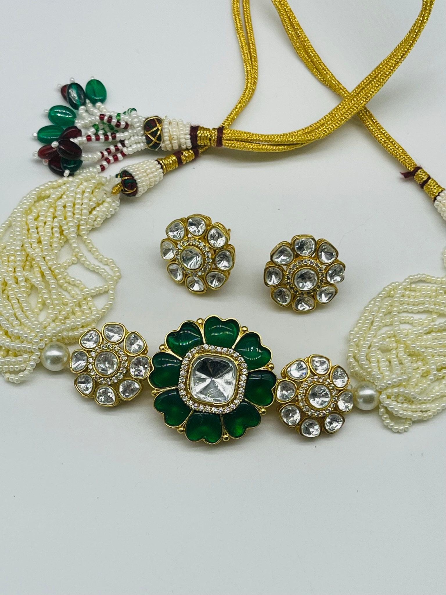 Premium Sabyasachi & Tyaani Inspired Moissanite Kundan With Emerald ...