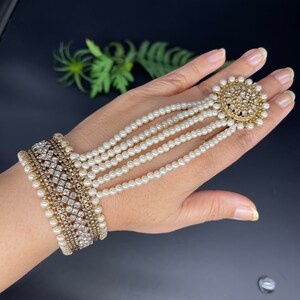 Hanth Phool Pair/hanth Panja/ Cuff/hand Bracelet Ring Accessory ...