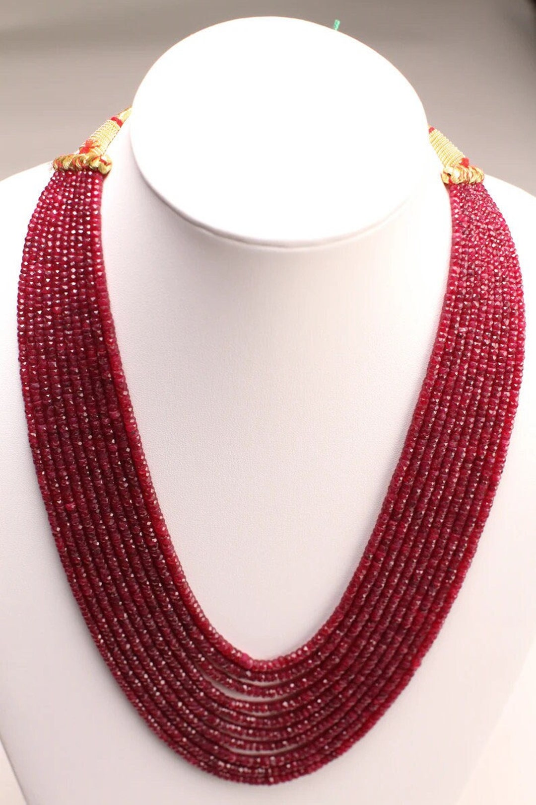 AAA Natural Ruby Gemstone Beads, Multi-faceted Beads, 7 Layered Royal ...