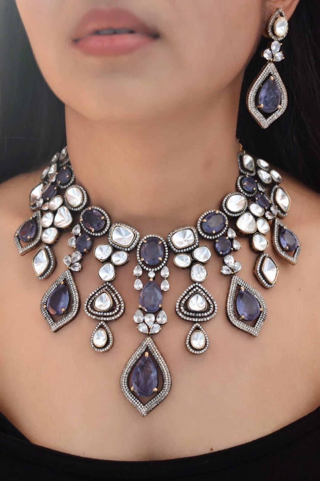 Highend Tyaani and Sabyasachi Inspired Sapphire Blue Doublet Stone ...