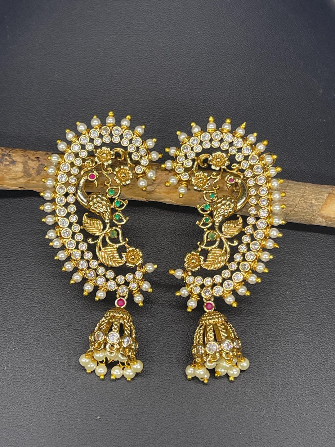 Kanphool Earrings Jhumka/half Earcuff/ Pearl Beads/light Weight/chic ...
